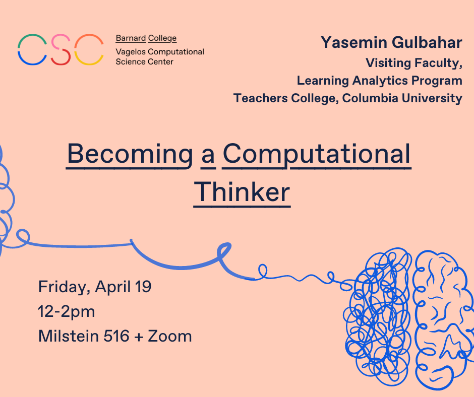 Csc Workshop Becoming A Computational Thinker Barnard Computational